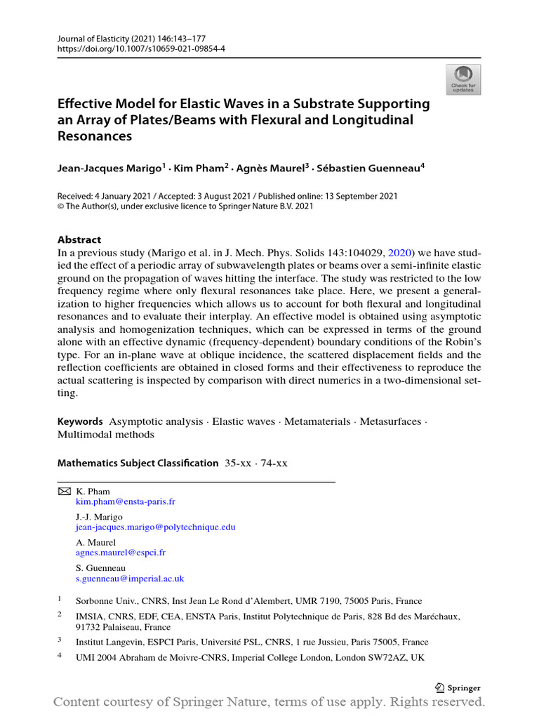 Marigo2021 | PDF | Mechanics | Applied And Interdisciplinary Physics