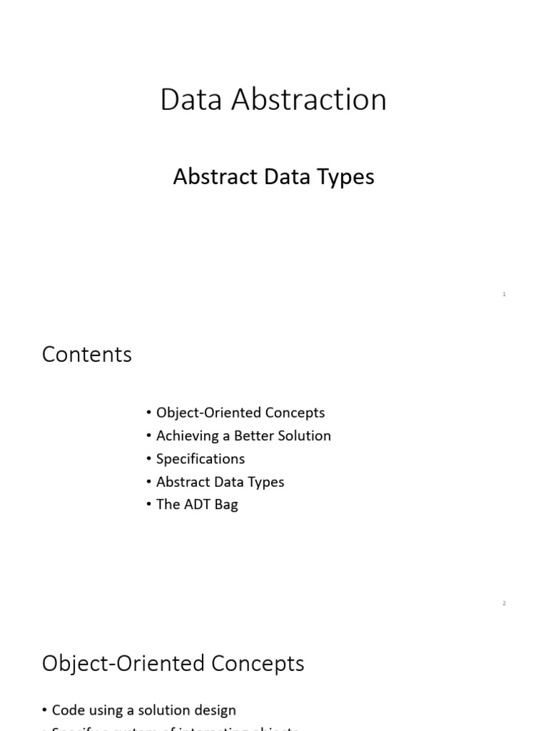 Data Abstraction and ADT | PDF | Abstraction (Computer Science) | Class ... Data Abstraction and ADT | PDF | Abstraction (Computer Science) | Class ...