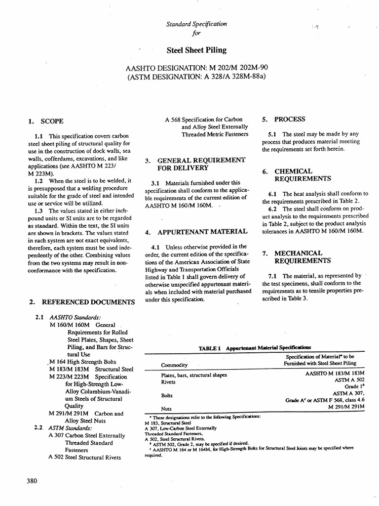 Steel Sheet Piling Standards | PDF | Structural Steel | Screw