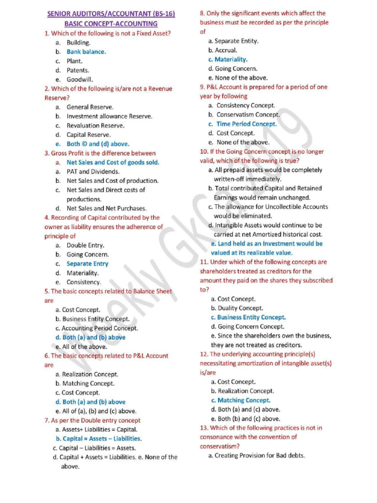 Basic Concept Accounting | PDF