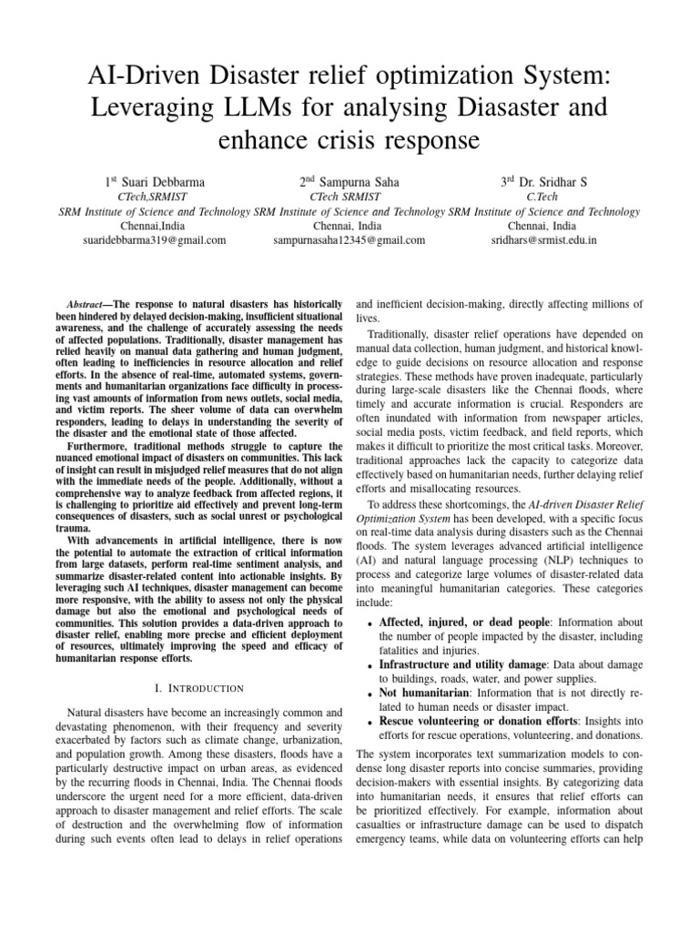 IEEE Conference Template | PDF | Emergency Management | Artificial Intelligence