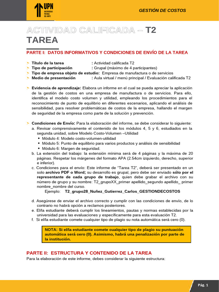 Formato Tarea T2 | PDF | Business
