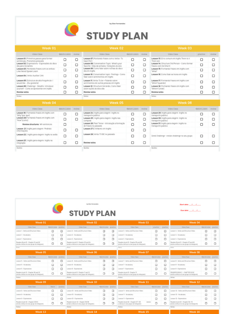 PDF Study Plan Oficial Completo - Intensive Course by Elen Fernandes ...