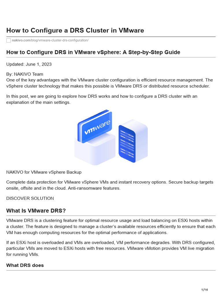How To Configure A DRS Cluster in VMware | PDF | Virtual Machine | Computer Cluster