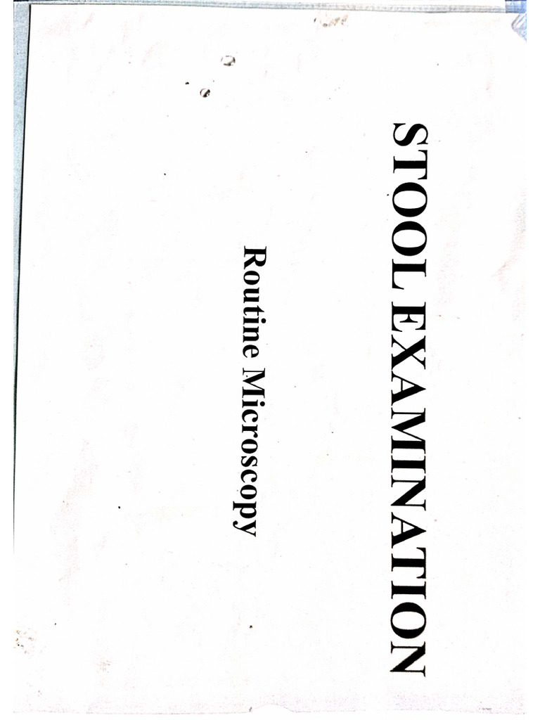 Stool Examination | PDF
