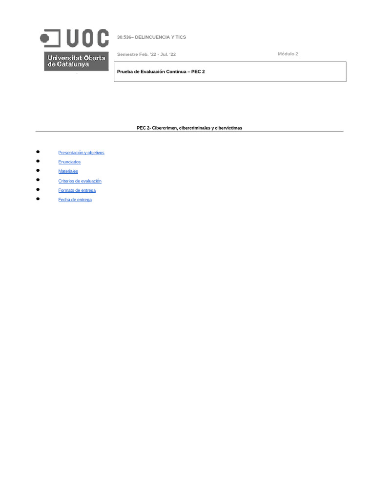 PEC2 | PDF | Crímenes | Crimen y violencia