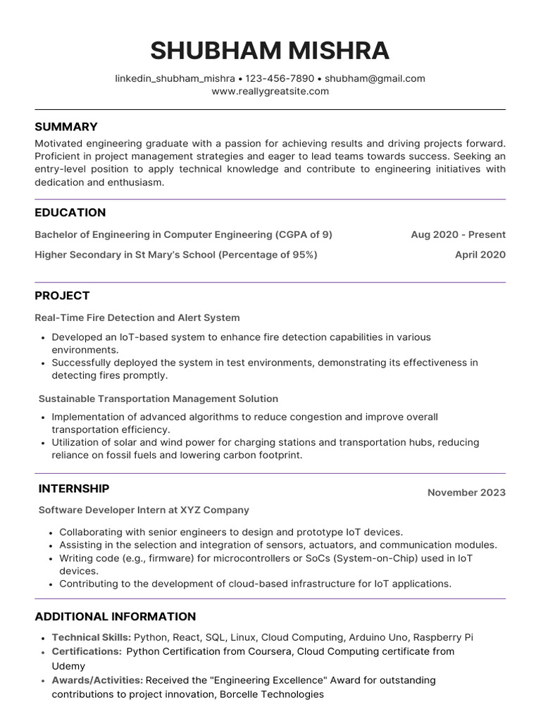 Engineering Graduate with IoT Expertise | PDF | Art
