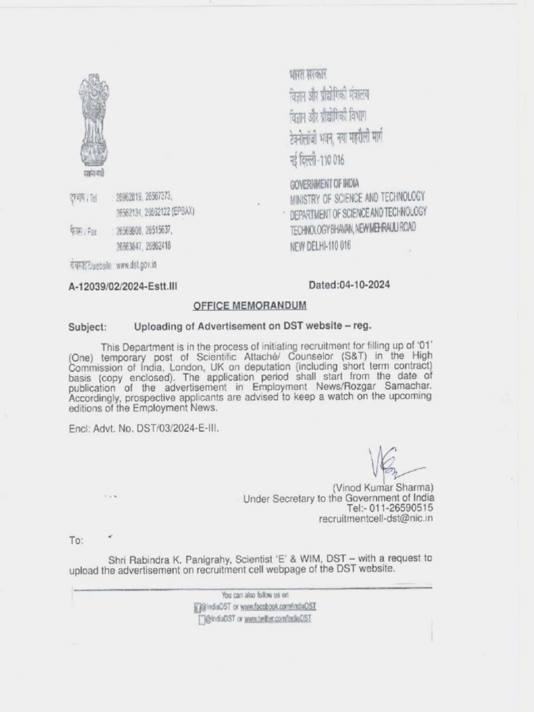 Scientific Attache | PDF