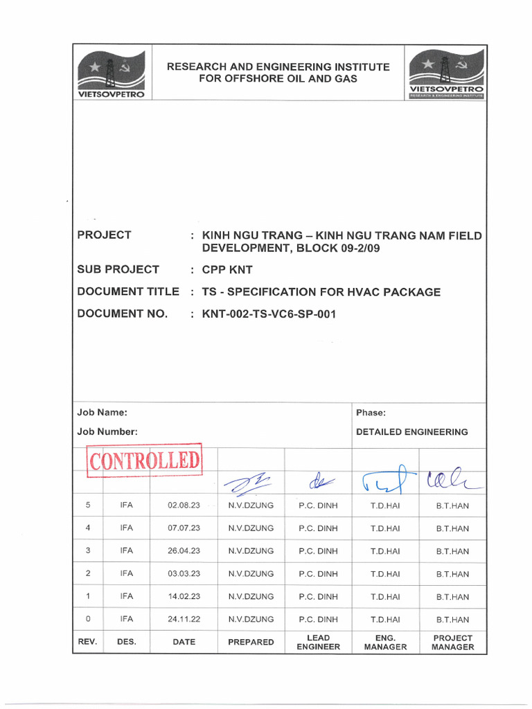 KNT 002 Ts Vc6 SP 001 - 5 - Ts Specification For Hvac Package | PDF | Duct (Flow) | Air Conditioning