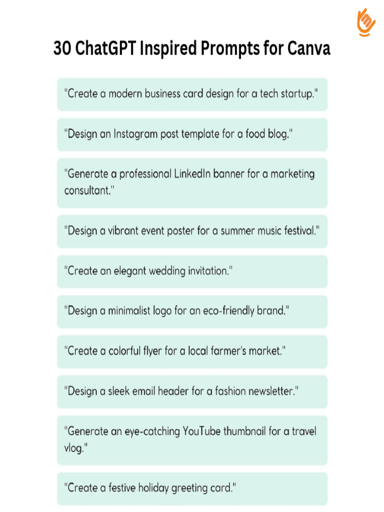 30 ChatGPT Inspired Prompts For Canva | PDF