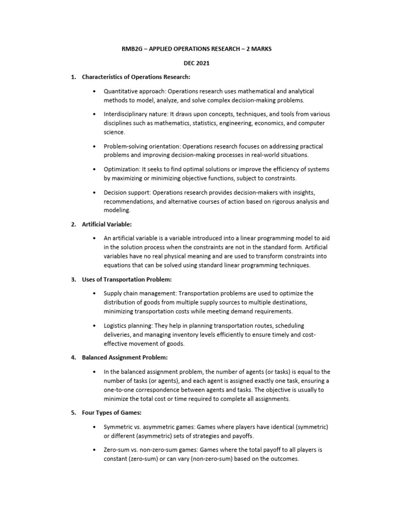 Operations Research Essentials | PDF | Mathematical Optimization | Operations Research