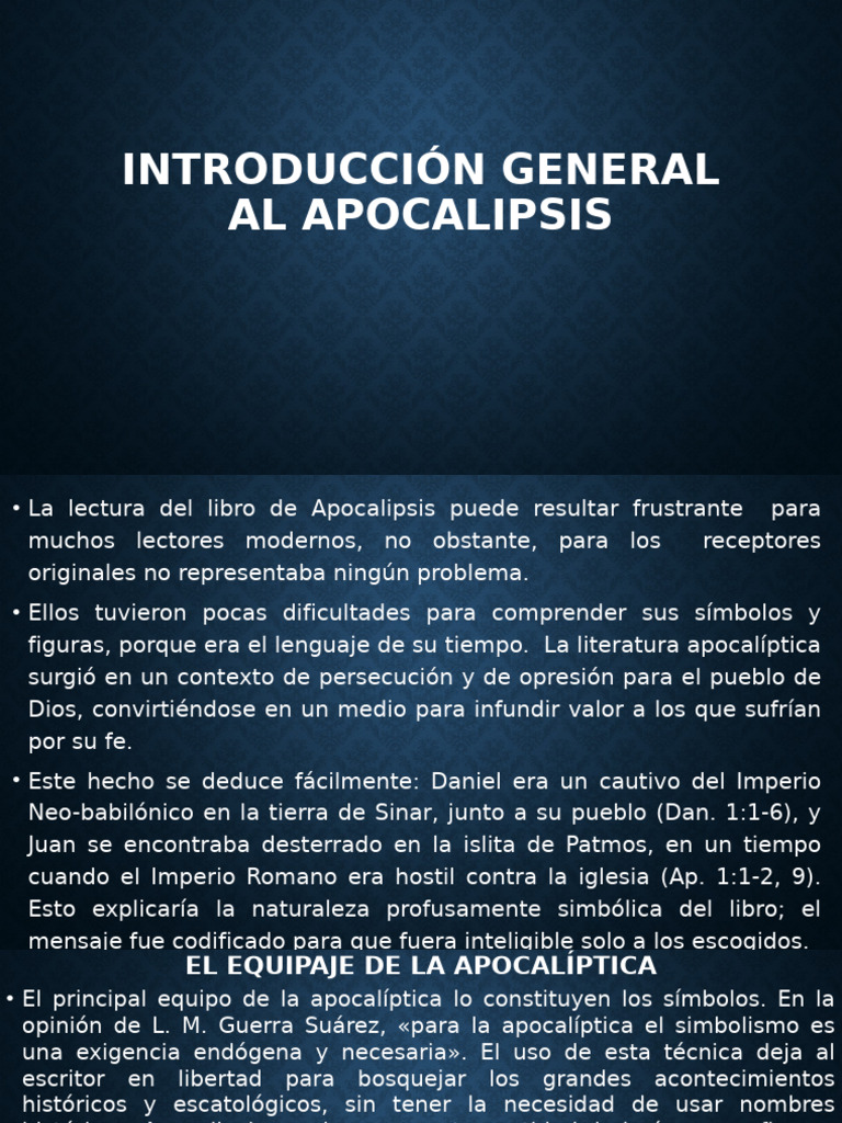 Introducción General Al Apocalipsis | PDF | Literatura apocalíptica | Libro de revelación