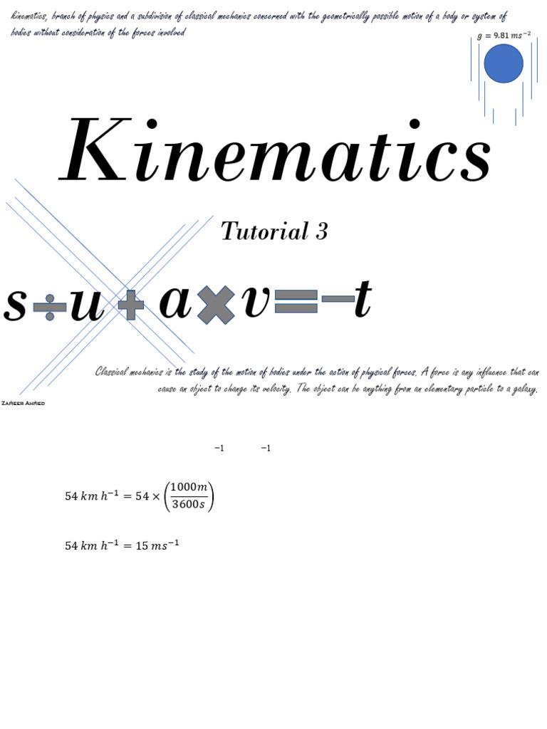 Kinematics Tutorial 3 Answerx | PDF | Acceleration | Kinematics
