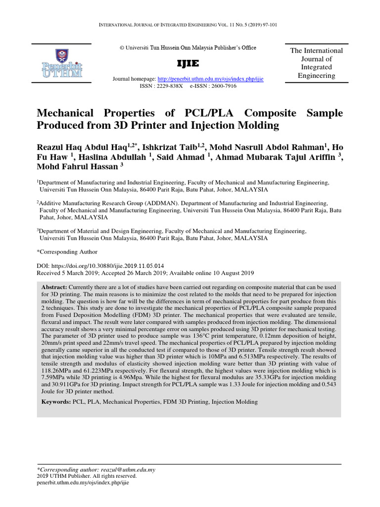 Mechanical_Properties_of_PCL_PLA_Composi | PDF | Strength Of Materials | 3 D Printing