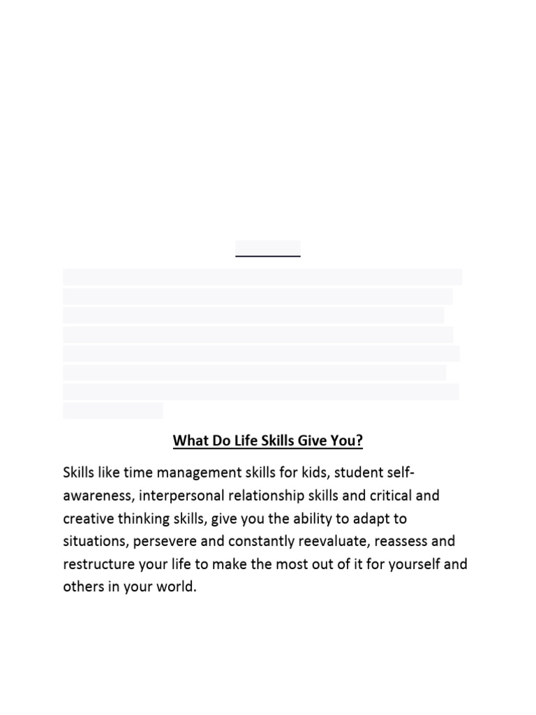 Life-skills | PDF | Love | Thought