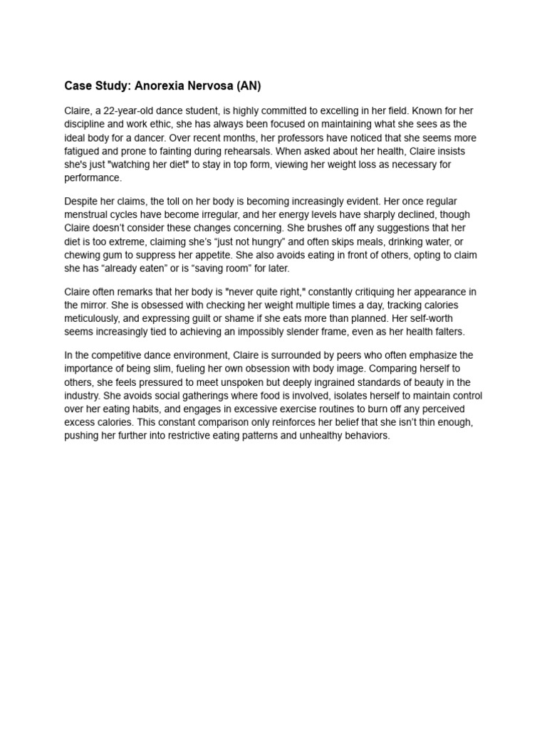 Case Study - Anorexia Nervosa | PDF