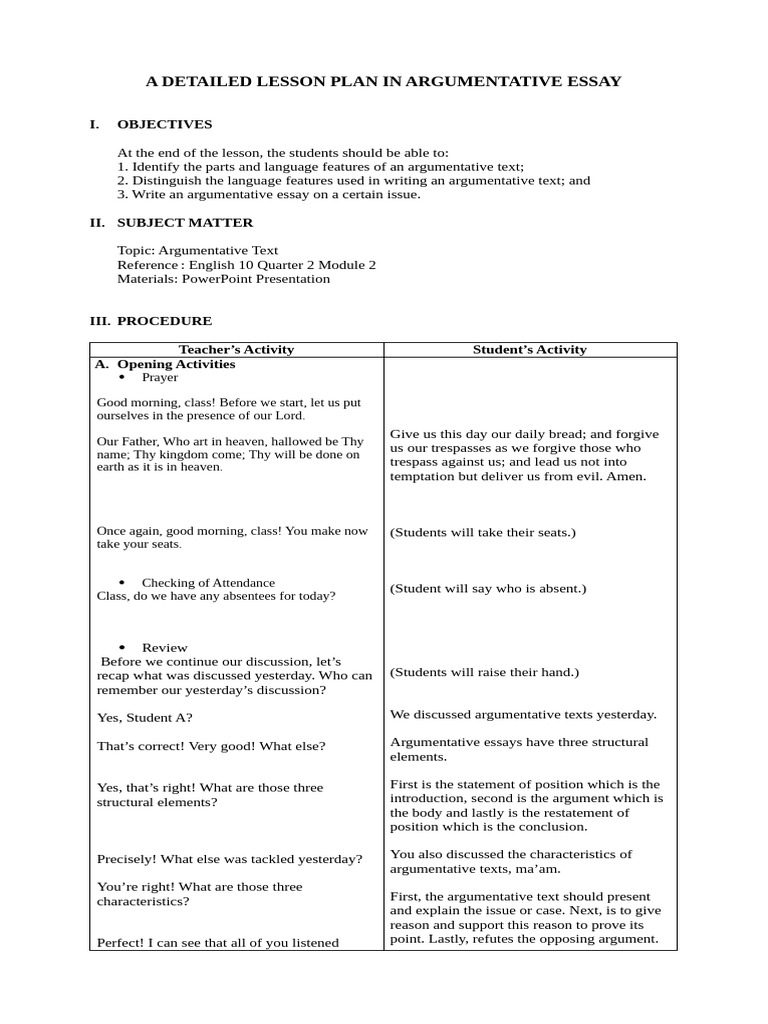LESSON PLAN DAY 2 | PDF | Lord's Prayer