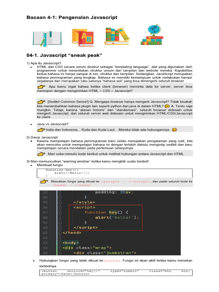 Bacaan 4-1 - Pengenalan Javascript | PDF