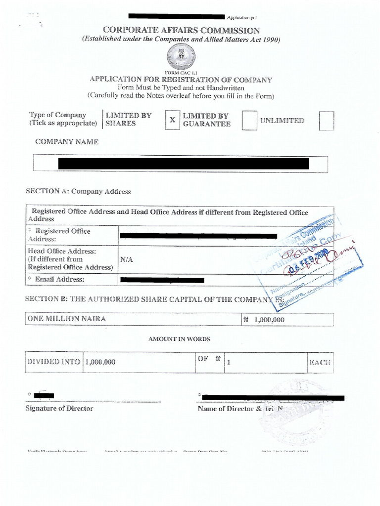 Form CAC 1.1 - Anonymized | PDF