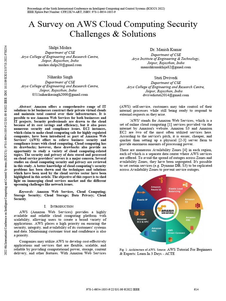 A Survey On AWS Cloud Computing Security Challenges Amp Solutions | PDF | Cloud Computing | Security