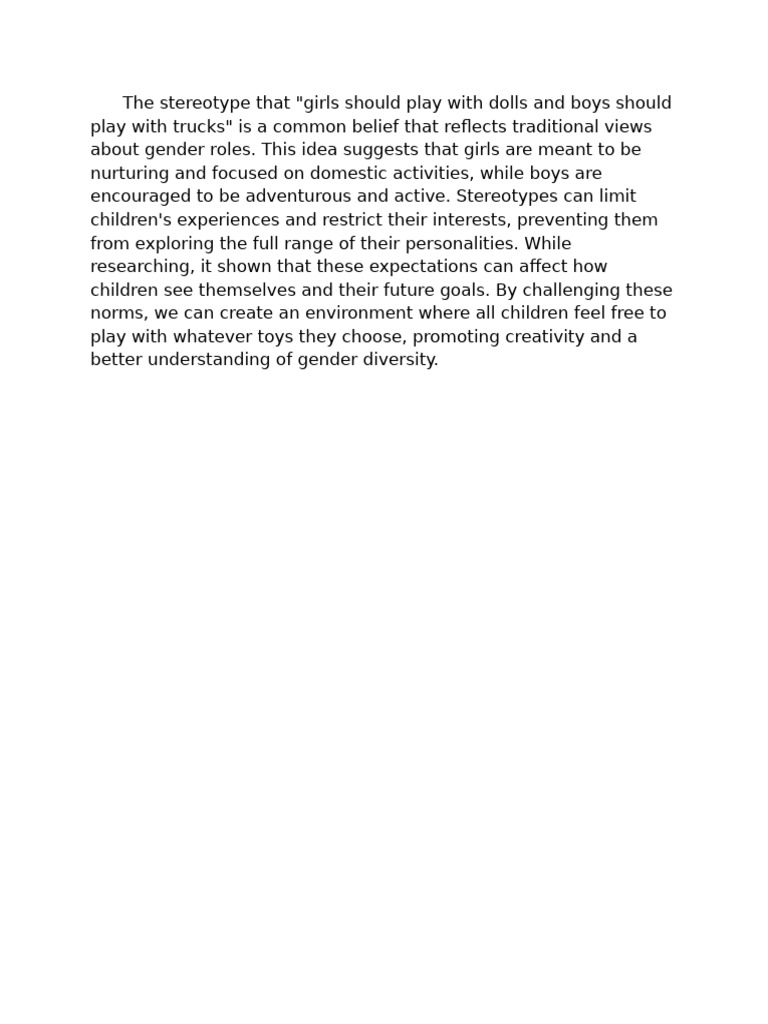 Stereotype Paragraph | PDF