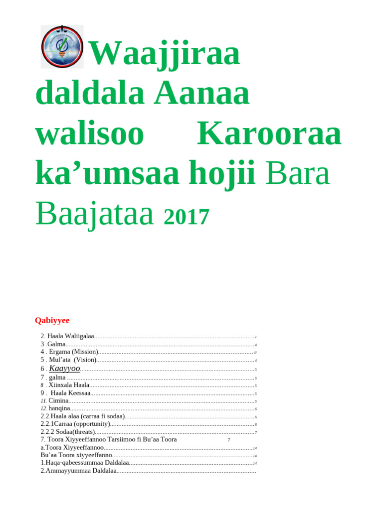 Karooraa Ka'Umsaa 2017 | PDF