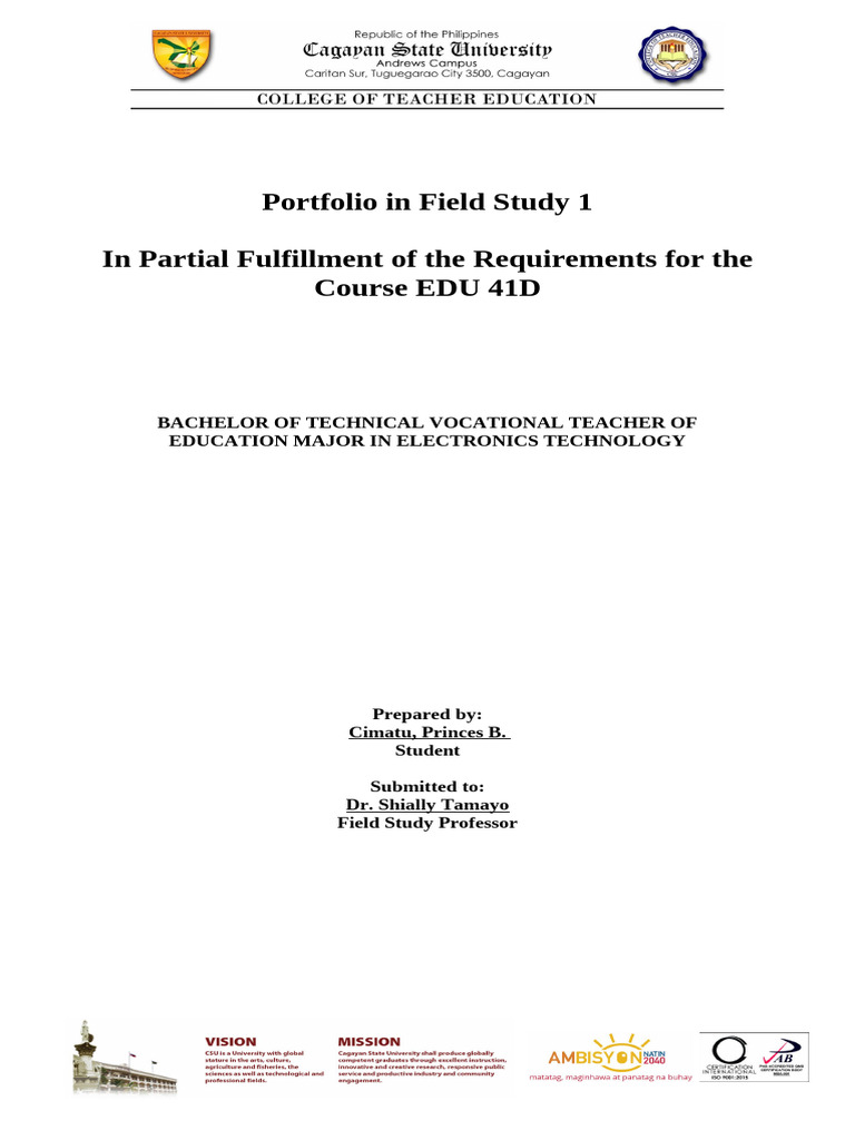 Field Study 1 - 1&2 | PDF | Learning | Developmental Psychology