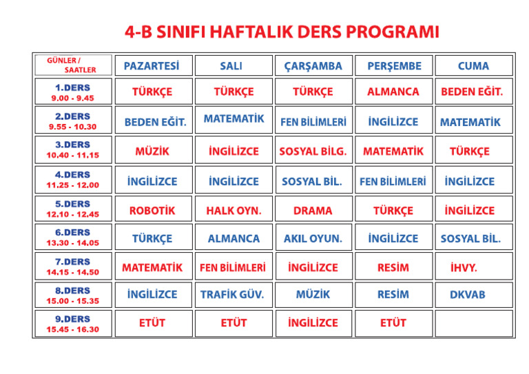 4-b Ders Programi VKT | PDF