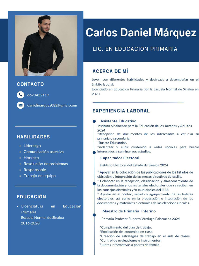 Currículum Vitae CV de Carlos Daniel Marquez Lopez | PDF