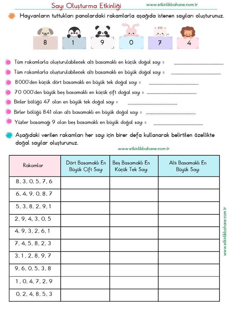 Sayi Olusturma Etkinligi | PDF
