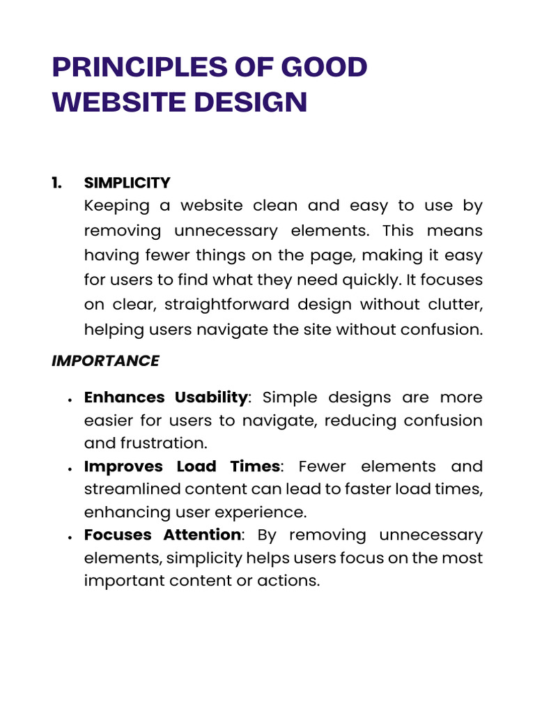 PRINCIPLES OF GOOD WEBSITE DESIGN | PDF