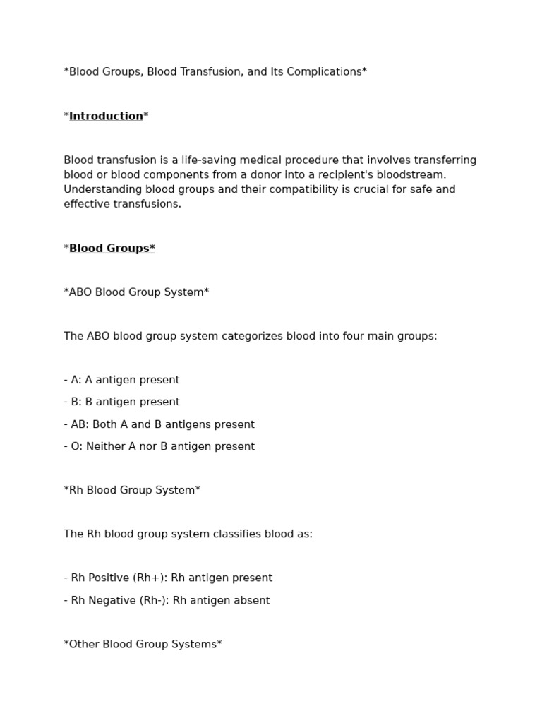Document | PDF | Blood Type | Blood Transfusion
