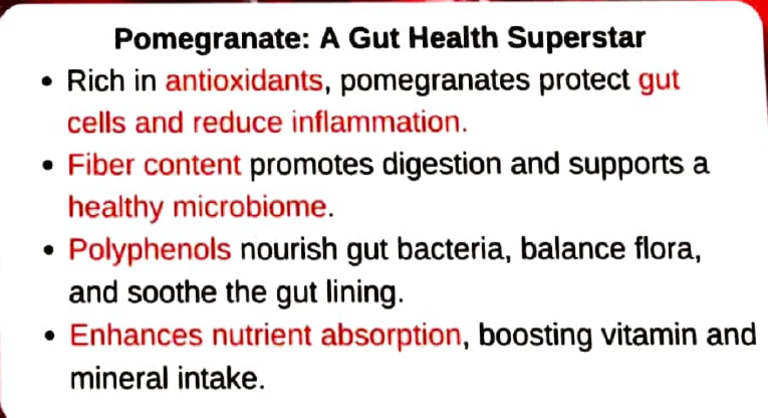 " Polyphenols Nourish Gut Bacteria, Balance Flora,: Pomegranate: A Gut ...