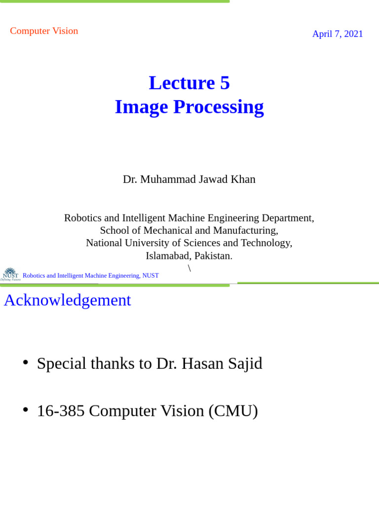 5_Lec_5_CV_S2021 | PDF | Image Processing | Signal Processing
