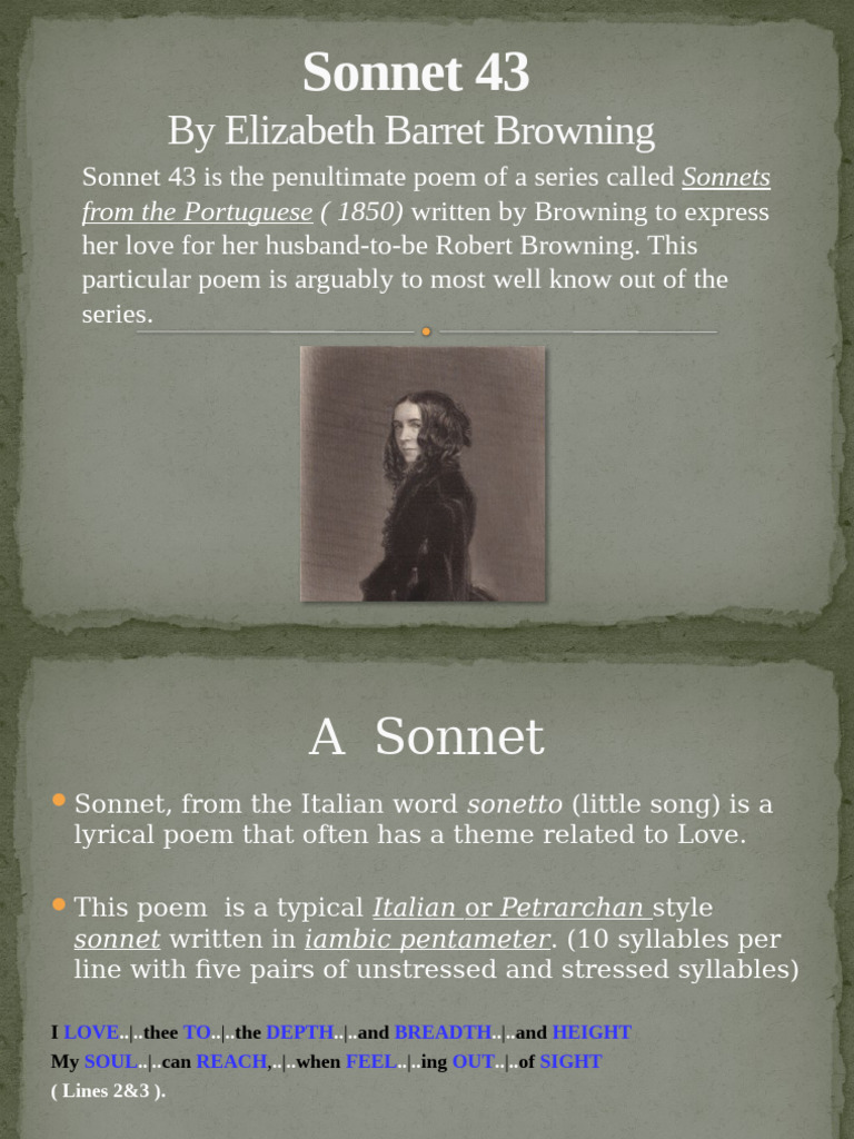 Sonnet 43 Presentation | PDF | Sonnets | Love