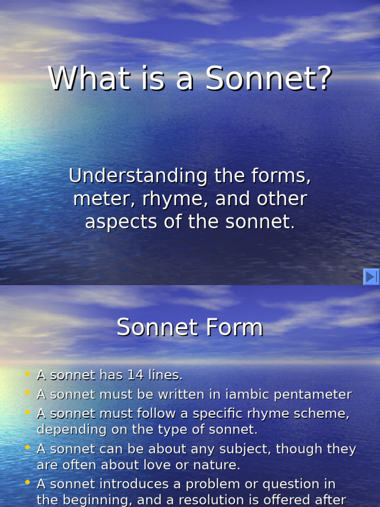 Sonnet Powerpoint | PDF | Sonnets | Poetic Devices