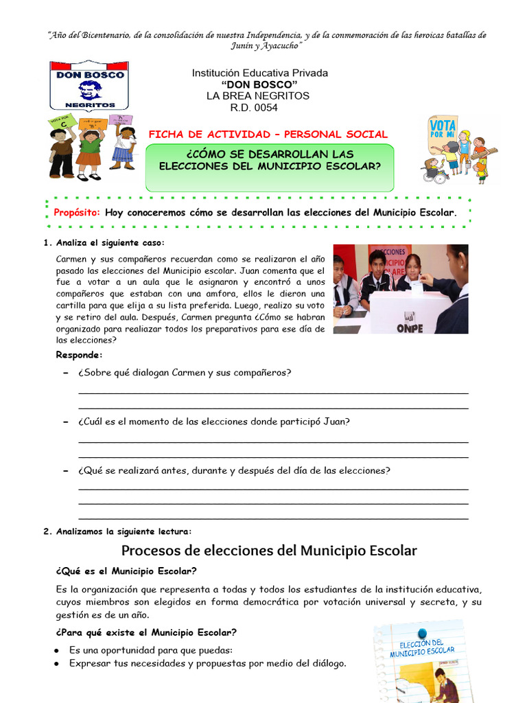 Proceso de Elecciones del Municipio Escolar | PDF | Elecciones | Escuelas