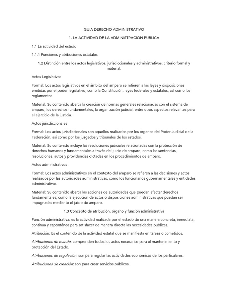 Guia Derecho Administrativo | PDF | Administración Pública | Caso de ley