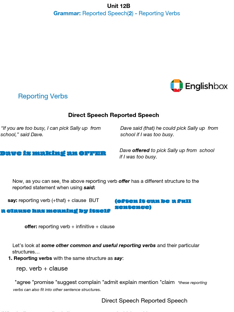Lesson-36-Reporting-Verbs-PDF | PDF | Question | Verb