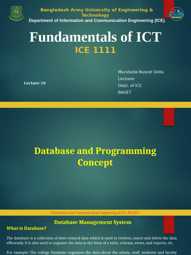 Database and Programming Concept | PDF | Relational Database | Databases Database and Programming Concept | PDF | Relational Database | Databases