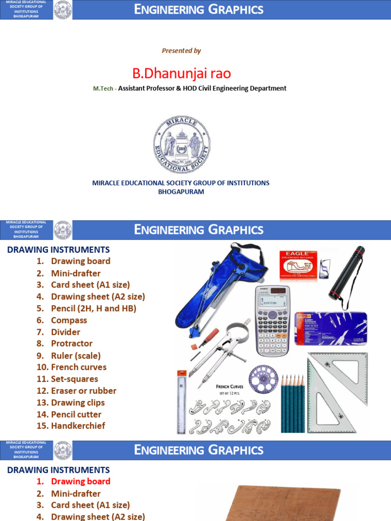 Engineering Graphics Tools and Techniques | PDF | Circle | Pencil