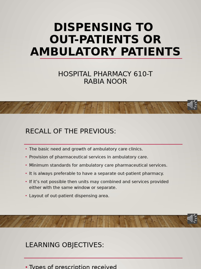 Outpatient Drug Dispensing Practices | PDF | Pharmacy | Medical ...