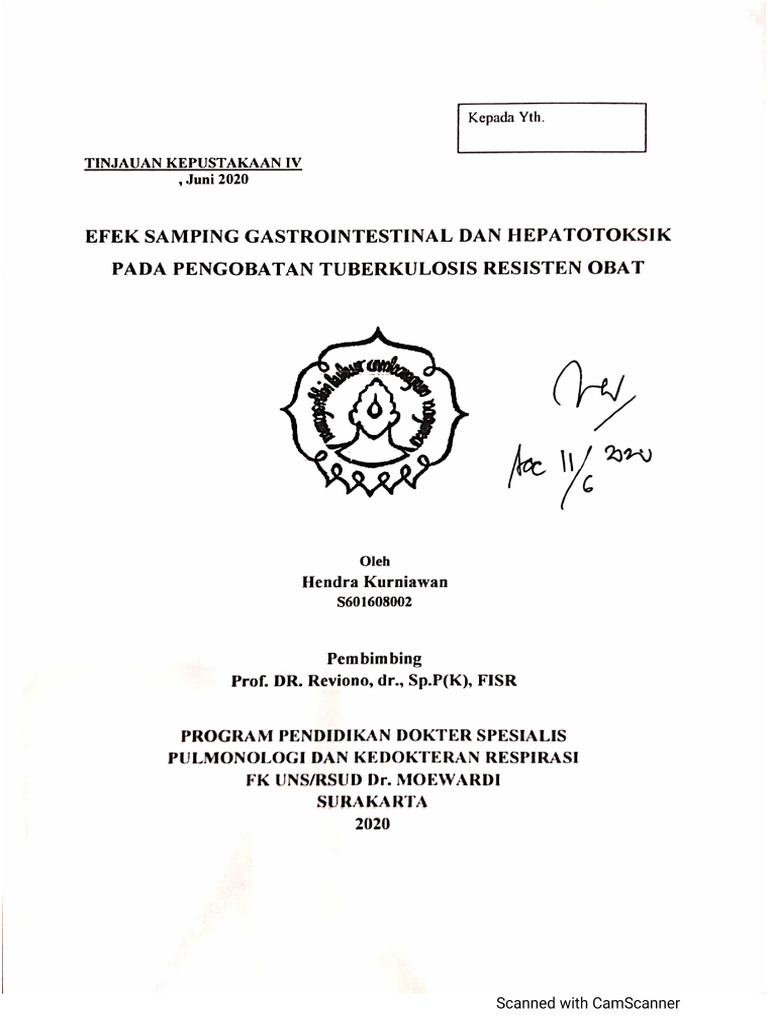 Efek Samping Pengobatan TB-MDR di Indonesia | PDF | Pengembangan Diri ...