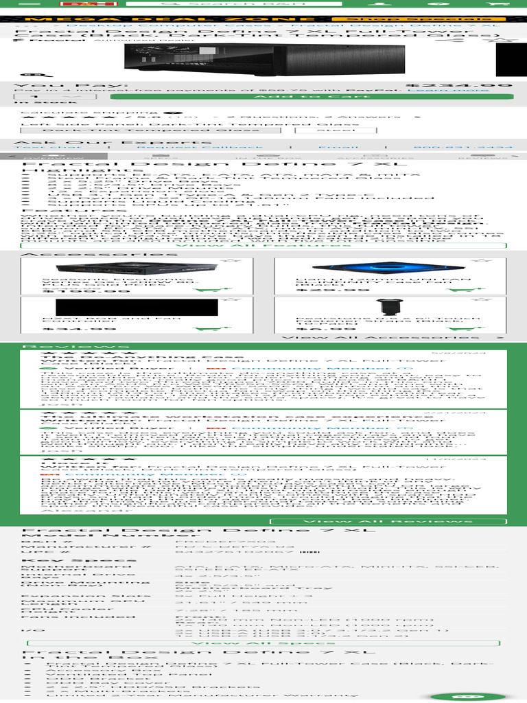 Fractal Design Define 7 XL Full-Tower Case FD-C-DeF7X-03 B&H | PDF | Solid State Drive ...