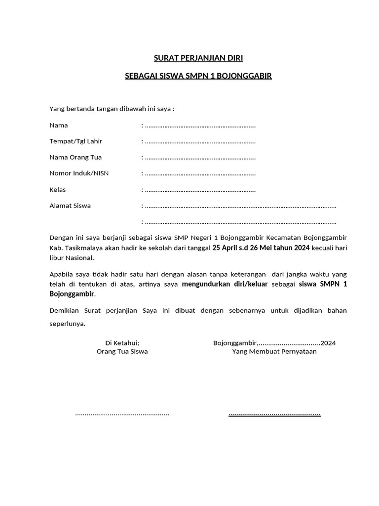 Surat Pernyataan | PDF | Game & Aktivitas