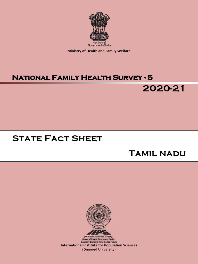 NFHS-5 Tamil Nadu | PDF | Blood Pressure | Family Planning