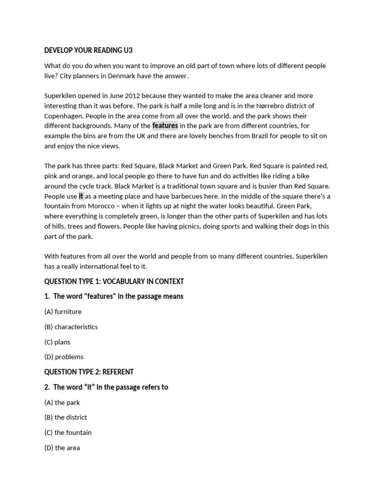 Develop Your Reading U3 - A2+ | PDF