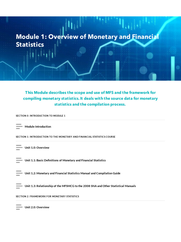 Module 1 - Overview of Monetary and Financial Statistics | PDF ...
