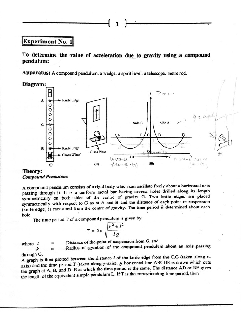 determining value of g using compound pendulum | PDF