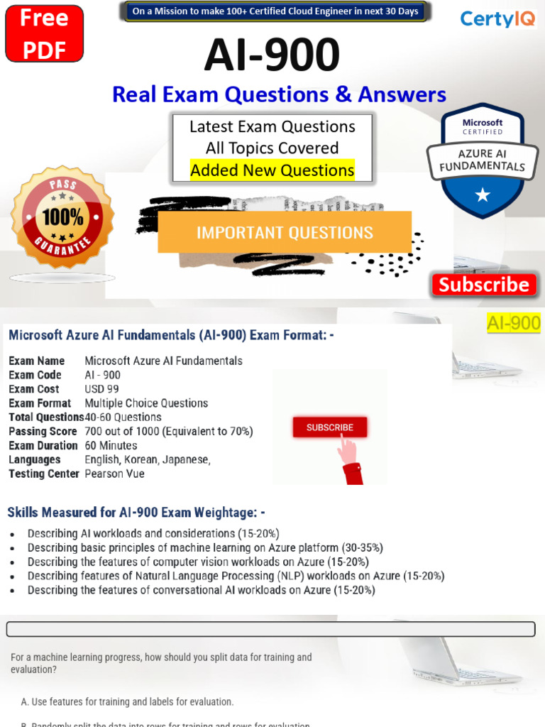 CertyIQ AI-900 NewExamDumps 40ImpQue-2023 | PDF | Regression Analysis ...
